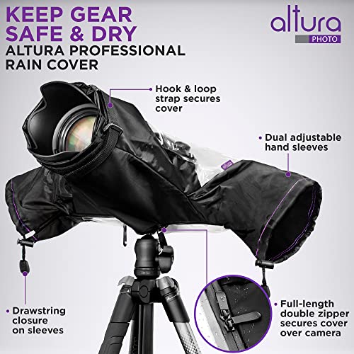 Altura Photo Professional Camera Rain Cover for Canon Nikon Sony DSLR & Mirrorless Cameras - Altura Photo Camera Accessories for Photography Rain Gear