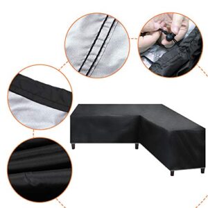 Patio Sectional Sofa Cover, Outdoor L-Shaped Sectional Sofa Covers Rainproof, Garden Corner Settee Furniture Cover Protector Waterproof, Left Facing, 75.6" L/102 L x 39.37" D x 32" H