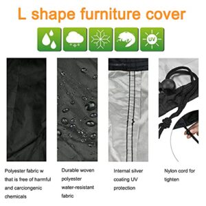 Patio Sectional Sofa Cover, Outdoor L-Shaped Sectional Sofa Covers Rainproof, Garden Corner Settee Furniture Cover Protector Waterproof, Left Facing, 75.6" L/102 L x 39.37" D x 32" H