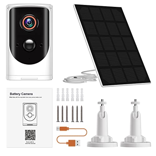 EKEN Security Camera Wireless Outdoor, Solar Security Camera for Home Security, 1080P HD, Smart Motion Detection, 2-Way Talk, Night Vision, Cloud Storage, IP65 Weather Resistance