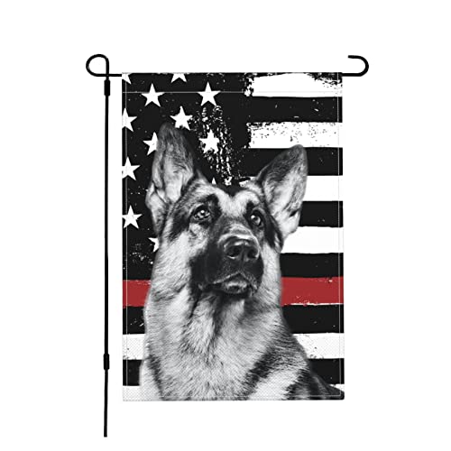 German Shepherd Garden Flag For Outside Dog Yard Flag Burlap Home Flag Double Sided Decoration Flag 12 X 18 Inch