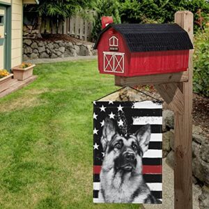 German Shepherd Garden Flag For Outside Dog Yard Flag Burlap Home Flag Double Sided Decoration Flag 12 X 18 Inch