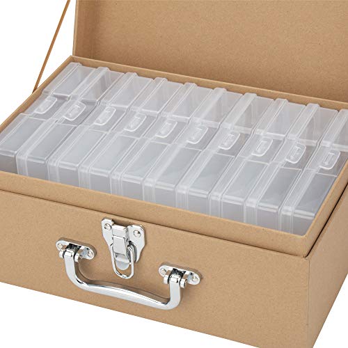 novelinks Photo Case 4" x 6" Photo Storage Box with Handle - 10 Inner Picture Storage Container Photo Organizer Case Picture Box Storage Photo Craft Keeper