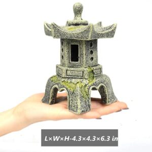 Sdeetesamjun Zen Garden Decor Pagoda Lantern Statue for Outdoor Patio Plant Pots Bonsai Decor, Japanese Yard Sculpture Decor