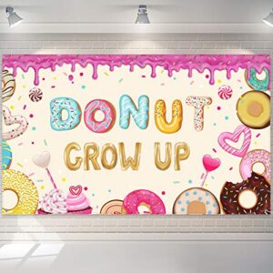 donut grow up birthday backdrop sweet donuts photography background donut party decorations for newborn kids girls birthday party baby shower party supplies