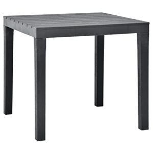 vantook outdoor patio table garden side table, 30.7″ square plastic end table sofa table balcony coffee table cocktail table for porch indoor outdoor, weather resistant, anthracite