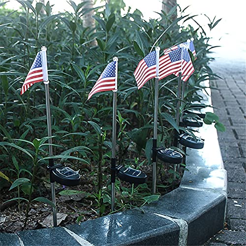 Garden Solar Lights Outdoor, 1 Pack Solar American Flag Solar Garden Stake Lights, Outdoor Waterproof Patriotic Lights for 4th of July, Independence Day, Memorial Day, Patio Yard Decoration (1PC)