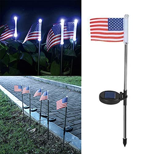 Garden Solar Lights Outdoor, 1 Pack Solar American Flag Solar Garden Stake Lights, Outdoor Waterproof Patriotic Lights for 4th of July, Independence Day, Memorial Day, Patio Yard Decoration (1PC)