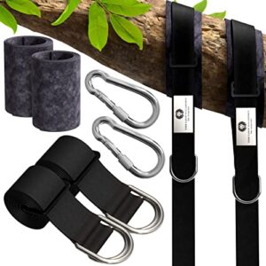 adjustable tree swing straps hanging kit – set of 2 tree strap for swing, adjustable 5-10 feet tree swing hanging straps, heavy duty & weatherproof hammock branch swings – holds up to 3376 lbs