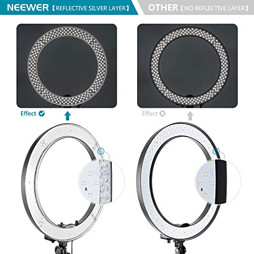 Neewer 18"/48cm LED Ring Light: 52W Dimmable LED Ringlight Makeup Selfie Light Ring with Stand/Soft Tube/Phone Holder/Filter for Camera Phone Photography YouTube TikTok Video Blogging Live Streaming