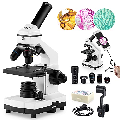 BEBANG 100X-2000X Microscope for Kids Students Adults, with Microscope Slides, Professional Biological Microscope Kit for Kids Students School Laboratory Education