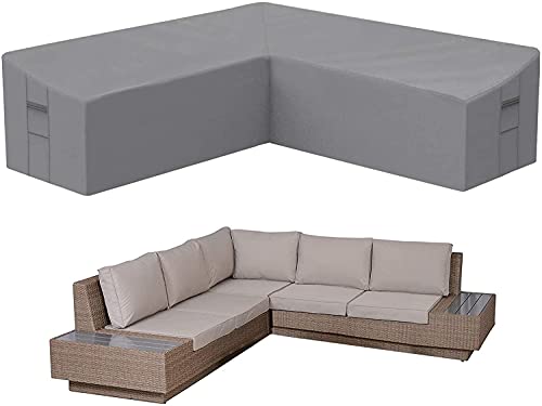 AKEfit Patio V Shaped Sectional Sofa Cover, Waterproof 600D Heavy Duty Outdoor Patio Furniture Set Covers Patio Garden Couch Covers 100"x100"x30"