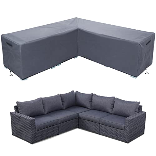 AKEfit Patio V Shaped Sectional Sofa Cover, Waterproof 600D Heavy Duty Outdoor Patio Furniture Set Covers Patio Garden Couch Covers 100"x100"x30"