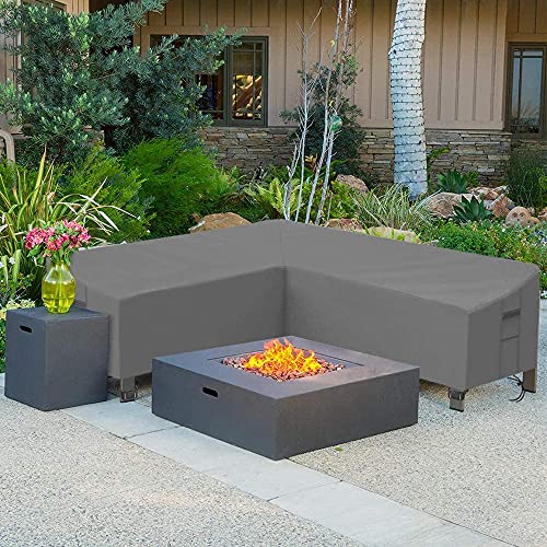 AKEfit Patio V Shaped Sectional Sofa Cover, Waterproof 600D Heavy Duty Outdoor Patio Furniture Set Covers Patio Garden Couch Covers 100"x100"x30"