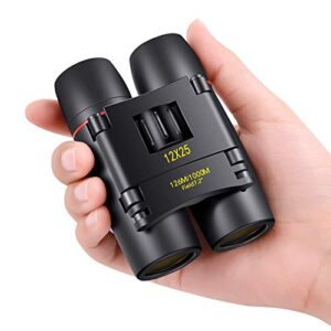 poldr 12x25 small pocket binoculars compact adults,mini kids binoculars boys for bird watching,concert theater opera