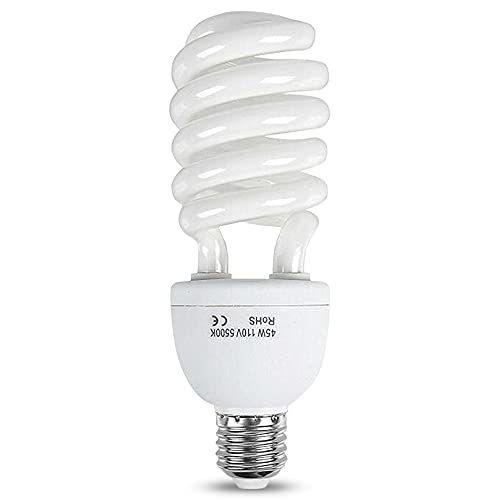 SLOW DOLPHIN Photo CFL Full Spectrum Light Bulb, 45W 5500K CFL Daylight Photography Photo Video Studio Lighting