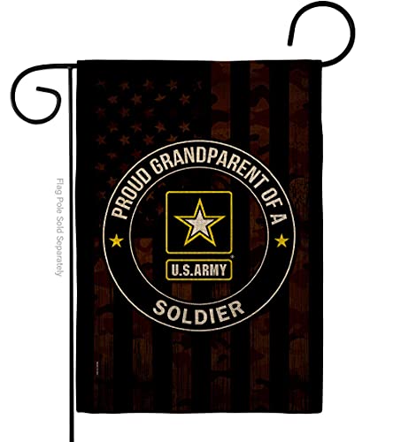 US MILITARY Proud Grandparent Army Burlap Garden Flag-Armed Forces Rangers United State American Military Veteran Retire Official House Decoration Banner Small Yard Gift Double-Sided, Made in USA