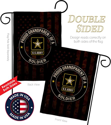 US MILITARY Proud Grandparent Army Burlap Garden Flag-Armed Forces Rangers United State American Military Veteran Retire Official House Decoration Banner Small Yard Gift Double-Sided, Made in USA