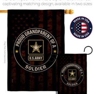 US MILITARY Proud Grandparent Army Burlap Garden Flag-Armed Forces Rangers United State American Military Veteran Retire Official House Decoration Banner Small Yard Gift Double-Sided, Made in USA