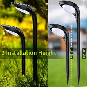 Solar Lights Outdoor Waterproof - 150 Lumen Bright Solar Pathway Lights with 9 Lighting Mode, Solar Garden Lights Christmas Decorations for Outside Landscape Yard Backyard Path Walkway Decor, 4 Pack