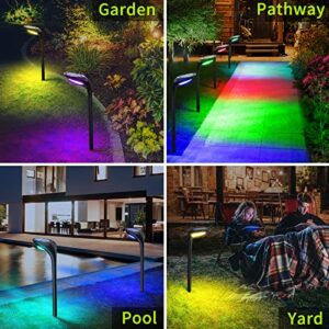 Solar Lights Outdoor Waterproof - 150 Lumen Bright Solar Pathway Lights with 9 Lighting Mode, Solar Garden Lights Christmas Decorations for Outside Landscape Yard Backyard Path Walkway Decor, 4 Pack