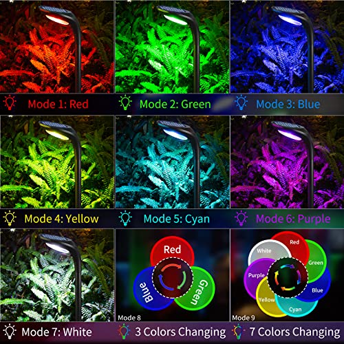 Solar Lights Outdoor Waterproof - 150 Lumen Bright Solar Pathway Lights with 9 Lighting Mode, Solar Garden Lights Christmas Decorations for Outside Landscape Yard Backyard Path Walkway Decor, 4 Pack