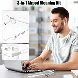 Cleaning Pen for Airpods, [3-in-1] ELECGO Multi-Function Cleaner Kit Cleaning Pen with Soft Brush Flocking Sponge, Cleaning Tools for Bluetooth Earphones Case, Phone, Laptop, Lego