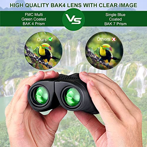 Binoculars 15x25 for Adults and Kids,Waterproof Binoculars with Low Light Night Vision, Durable & Clear Binoculars for Outdoor Sports,Concerts and Bird Watching