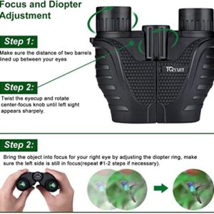 Binoculars 15x25 for Adults and Kids,Waterproof Binoculars with Low Light Night Vision, Durable & Clear Binoculars for Outdoor Sports,Concerts and Bird Watching