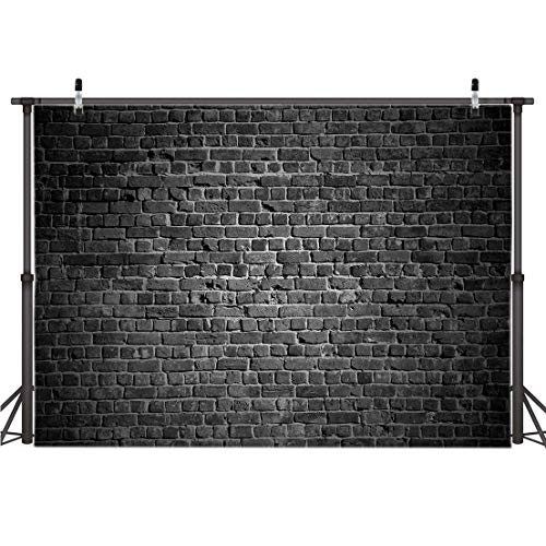 AIIKES 7x5FT Black Brick Backdrop Brick Wall Backdrop for Photography Baby Shower Birthday Party Decoration Backdrop Photo Studio Props11-894