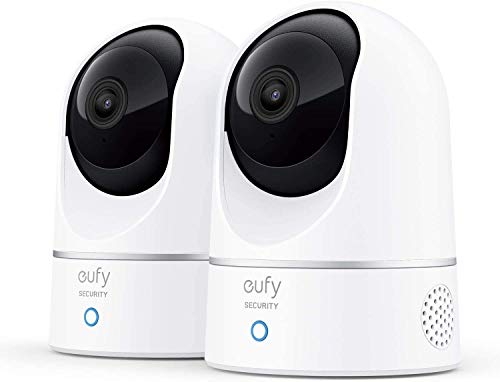 eufy Security, 2K Indoor Cam Pan & Tilt 2-Cam Kit, Plug-in Security Indoor Camera with Wi-Fi, IP Camera, Human & Pet AI, Voice Assistant CompatibilityHomeBase Not Required (Renewed)