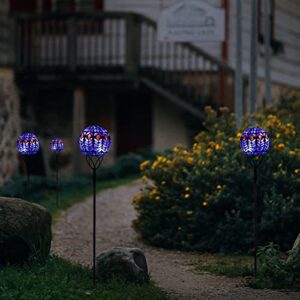 Afirst Solar Outdoor Garden Lights Decorative - Mosaic Solar Stakes Gazing Ball Waterproof Outdoor Lights Stakes for Pathway Yard Lawn Decoration(Multi)