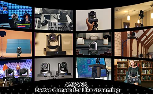 AVKANS NDI Camera, 20X Optical PTZ Camera with Simultaneous HDMI/3G-SDI/IP Streaming for Church Video Production School Events Worship(NDI Approved by Newtek Officially)