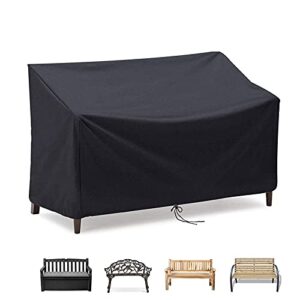 pomer garden bench covers 2 seater, waterproof and anti-uv durable fabric outdoor patio loveseat cover for 2/3 patio sofa