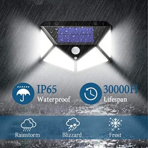 Solar Lights Outdoor 3 Modes/100LED Solar Security Lights Solar Motion Sensor Lights Wireless IP 65 Waterproof Outdoor Lights for Front Door, Yard, Garage, Deck (4 Pack)