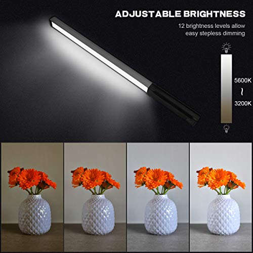 Hagibis RGB Handheld LED Video Light Wand Stick Photography Light 9 Colors,with Built-in Rechargable Battery and Remote Control,1000 Lumens Adjustable 3200K-5600K,Hot Shoe Adapter Included..