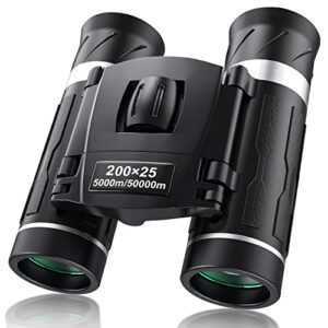 200×25 compact binoculars for adults and kids, high powered mini pocket binoculars, waterproof small binoculars for bird watching, hunting, traveling, sightseeing, concert, theater, opera