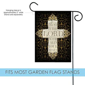 Toland Home Garden 119274 Cross Christian Flag 12x18 Inch Double Sided Christian Garden Flag for Outdoor House Cross Flag Yard Decoration