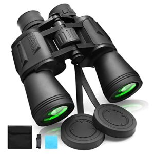 binoculars for adults and kids,20×50 high power military binoculars,low light night vision waterproof hd compact binoculars,bak4 prism fmc lens for bird watching hunting travel football stargazing