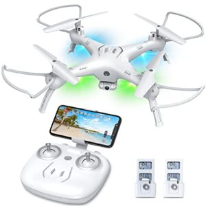 drones with camera for adults/kids/beginners – 1080p 120° wide-angle drone with camera, drones for kids with remote/app/voice, drone for beginners with 1 key fly/land, drones for adults with 360°flip 2 batteries long flight, boys/girls gift ideas