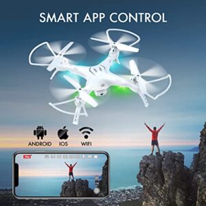 Drones with Camera for Adults/Kids/Beginners - 1080P 120° Wide-Angle Drone with Camera, Drones for Kids with Remote/APP/Voice, Drone for Beginners with 1 Key Fly/Land, Drones for Adults with 360°Flip 2 Batteries Long Flight, Boys/Girls Gift Ideas