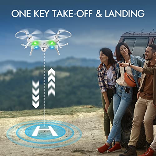 Drones with Camera for Adults/Kids/Beginners - 1080P 120° Wide-Angle Drone with Camera, Drones for Kids with Remote/APP/Voice, Drone for Beginners with 1 Key Fly/Land, Drones for Adults with 360°Flip 2 Batteries Long Flight, Boys/Girls Gift Ideas