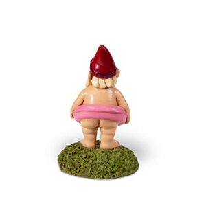 Kwirkworks Funny Garden Gnome - Flamingo Pool Float Lawn Statue Figurine - Fun Gift