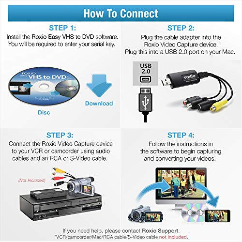 Roxio Easy VHS to DVD for Mac | VHS, Hi8, V8 Video to DVD or Digital Converter [Mac Disc]