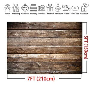 LYWYGG 7x5ft Photography Backdrop Brown Wood Backdrops Photography Wood Floor Wall Background Photographyers CP-172