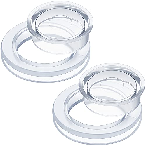 2 Inch Patio Table Umbrella Hole Ring with Cap Set Silicone Transparent Umbrella Thicker Hole Ring Plug and Cap Set for Outdoor Patio Garden Beach Table Umbrella Plug (Clear,2 Sets)