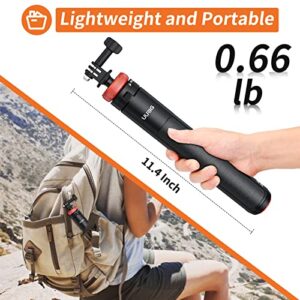 UURIG 52" Extendable Camera Tripod for Insta360 X3 X2 Selfie Stick Tripod with 1/4" Screw Mini Portable Camera Stand Tripod for GoPro Max Hero 11 10 9 8 7 6 5/DJI Osmo/AKASO/SJCAM/Action Camera