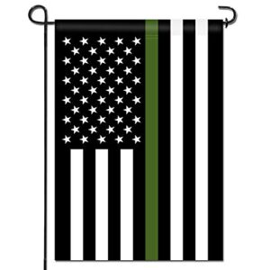 anley double sided premium garden flag, thin green line usa decorative garden flags – weather resistant & double stitched – 18 x 12.5 inch