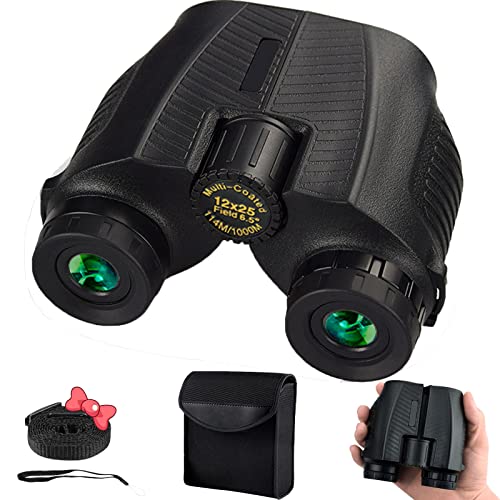 Compact Binoculars for Kids and Adults, 10X25 High Power Binoculars with Low Light Vision, Easy Focus Binoculars for Bird Watching,Hunting,Travel,Outdoors