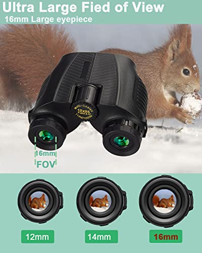 Compact Binoculars for Kids and Adults, 10X25 High Power Binoculars with Low Light Vision, Easy Focus Binoculars for Bird Watching,Hunting,Travel,Outdoors